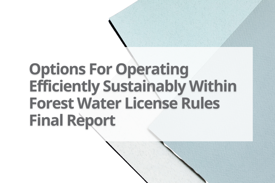 Options For Operating Efficiently And Sustainably Within Forest Water ...